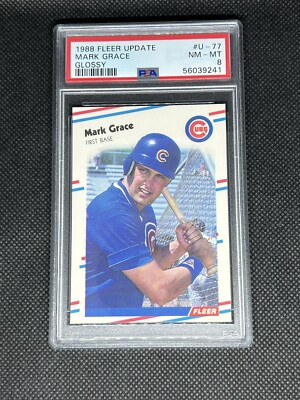 1988 Fleer Update Glossy #U-77 Mark Grace Rookie Card - PSA 8 Nm-Mt ...