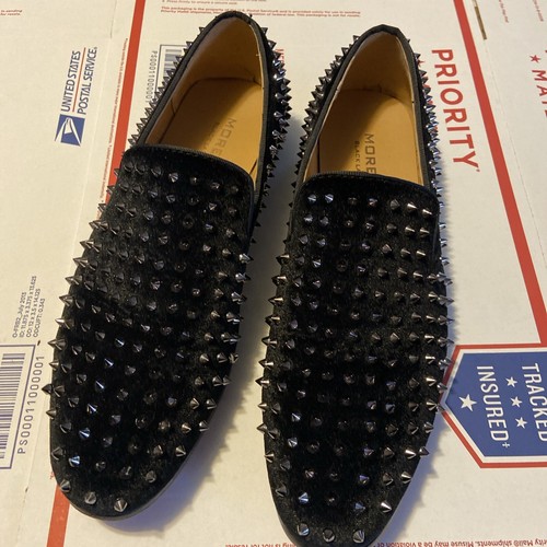 Moretti Black Label Silver Stud Shoes size 8.5 red bottoms no box | eBay