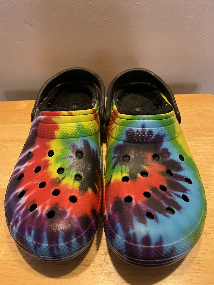 Crocs Classic Dual Comfort Faux Fur Lined Tie Dye Clog Men’s Size 13 | eBay