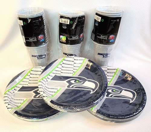Seattle Seahawks PAPER PLATES and PLASTIC CUPS NFL Football Party ...