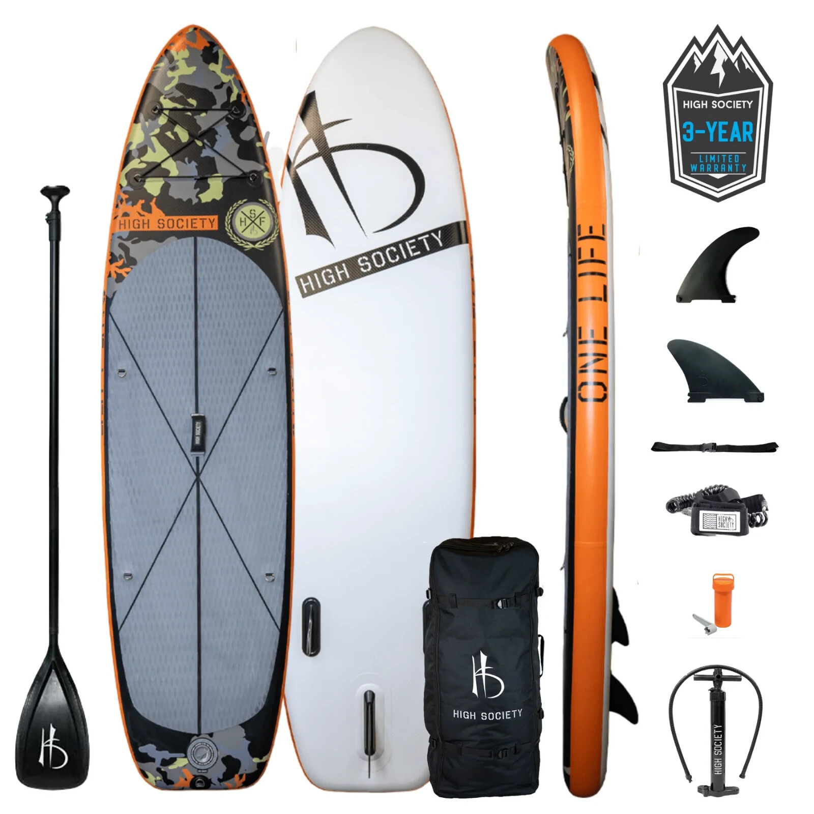 HIGH SOCIETY NORTHSTAR Inflatable Stand Up Paddleboard Kit- Everything ...