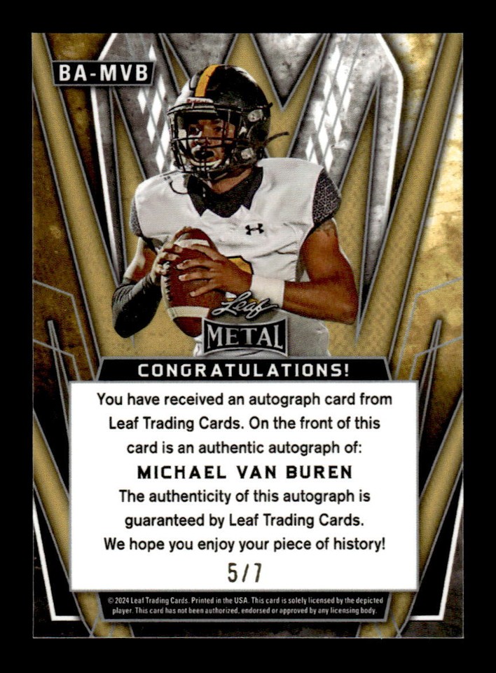 2024 Leaf Metal #BA-MVB Michael Van Buren Wave Silver Autographs #/7 | eBay