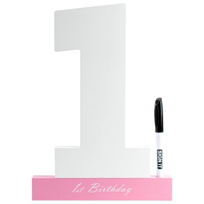 1st Birthday Signature Block Novelty Celebration Message Gift Set ...