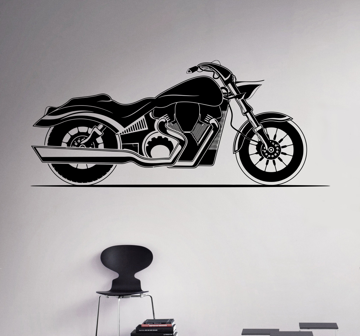 Motorcycle Vinyl Decal Heavy Bike Vinyl Stickers Home Interior Garage ...