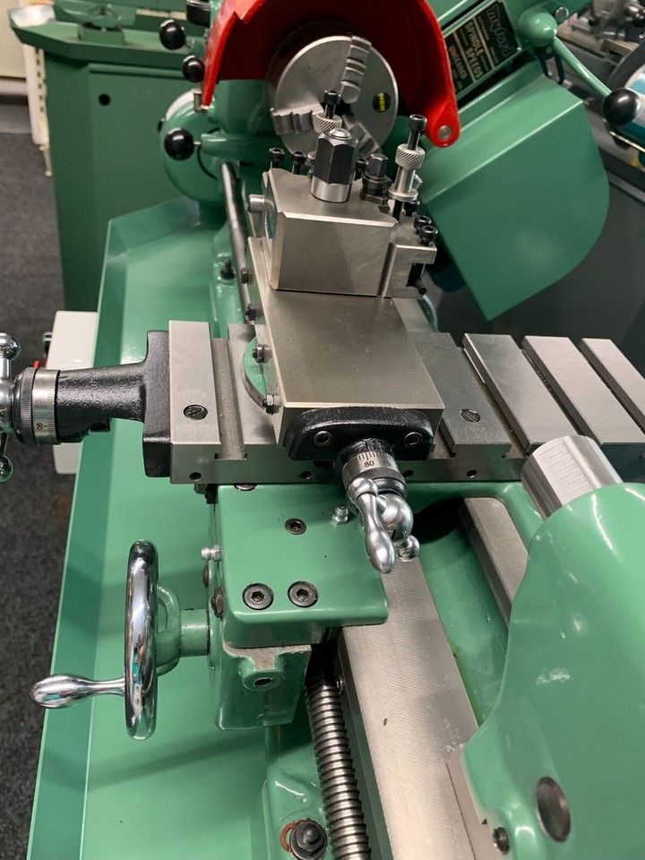 Myford Super 7 Lathe Imperial Green Cabinet Motor Chuck & Quick change ...