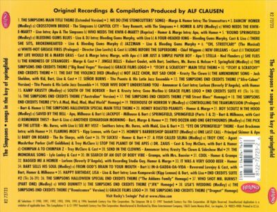 THE SIMPSONS SONGS IN THE KEY OF SPRINGFIELD NEW CD 81227272326| eBay