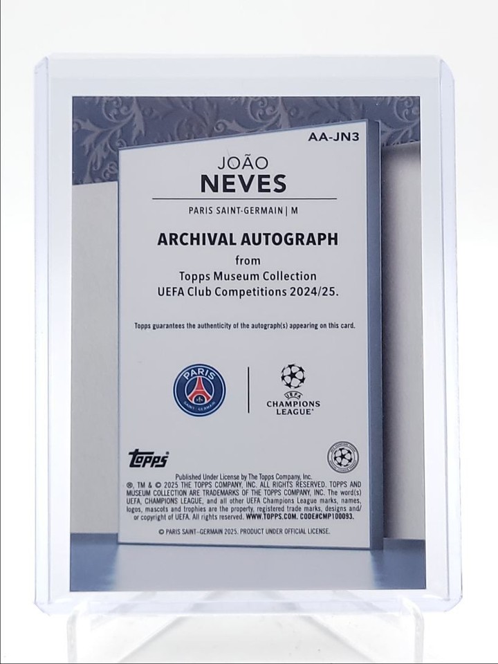 JOAO NEVES 2024 TOPPS MUSEUM UEFA ARCHIVAL AMETHYST AUTO /99 Q6118 | eBay