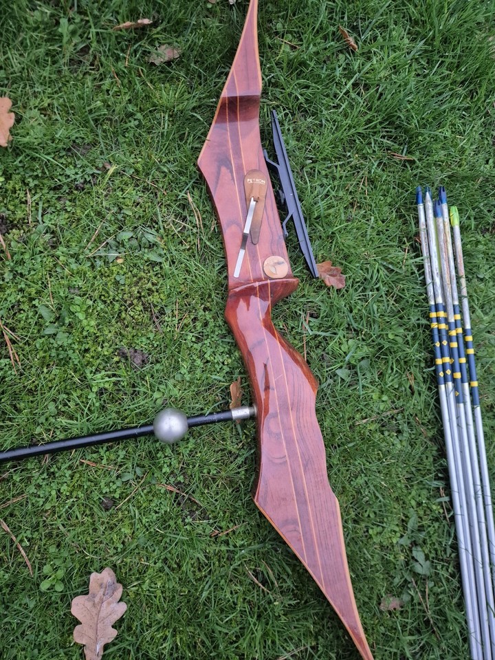Vintage - Archery Bow longbow - Solid Wood - Hand Made - 39# @28 5605 ...