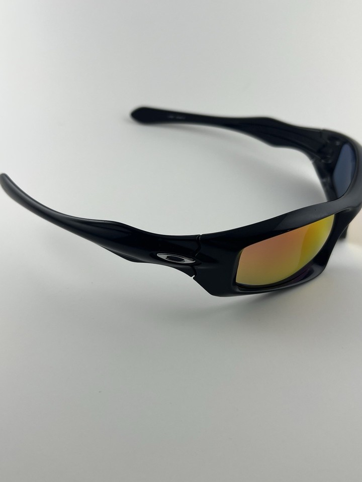 Oakley Monster Pup Polished Black Ruby Iridium Lens Chrome Icons Dog 12 ...