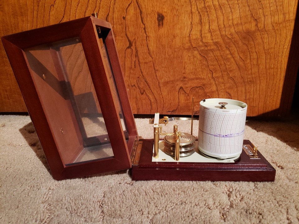 MAXANT 93100 Montreuil Paris Recording Barometer Barograph Mahogany ...