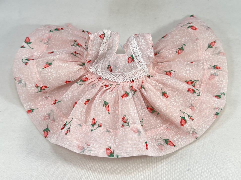 VINTAGE NASB 1953 Muffie Dress-up Styles Pink Floral Dress +Panties~Bow ...