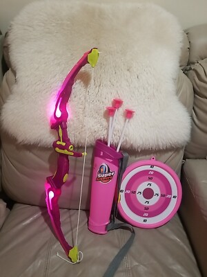 Super Archery Light Up Archery Kids Set Bow Arrow & Target Kids Toy ...