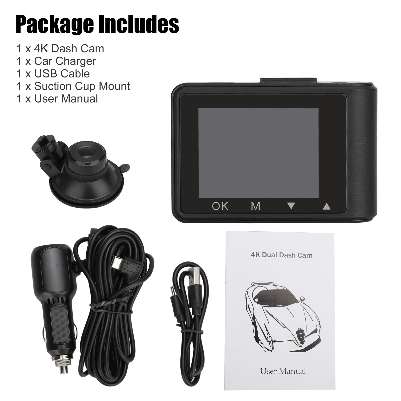 4K UHD Dash Cam Car DVR Front Camera Driving Recorder 170° G-Sensor ...