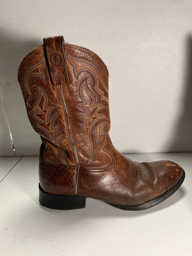 Tony Lama RR1100 Men's Brown Leather Ropers Cowboy Western Boots Size ...