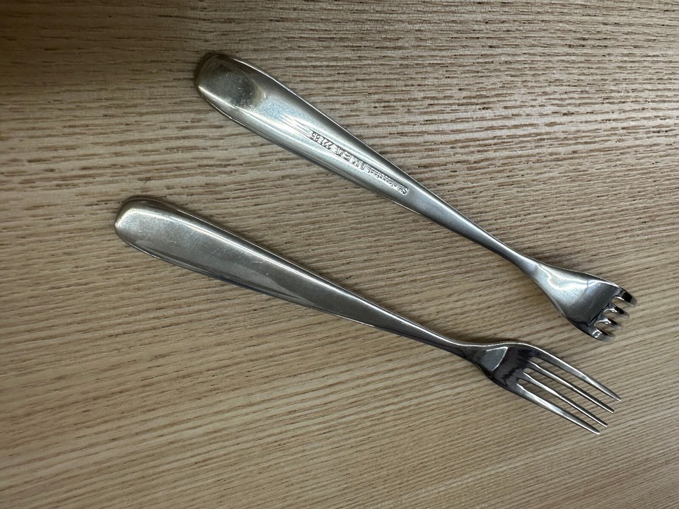 2 Salad Dessert Fork Forks Ikea Tillagd Stainless 22185 IKEA 7" Plain ...