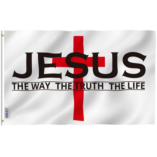 Anley 3x5 Foot Jesus The Way The Truth The Life Flag - Christian Flags ...