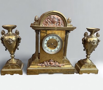 Outstanding French 19th Century Architectural Garniture Mantle Clock By ...