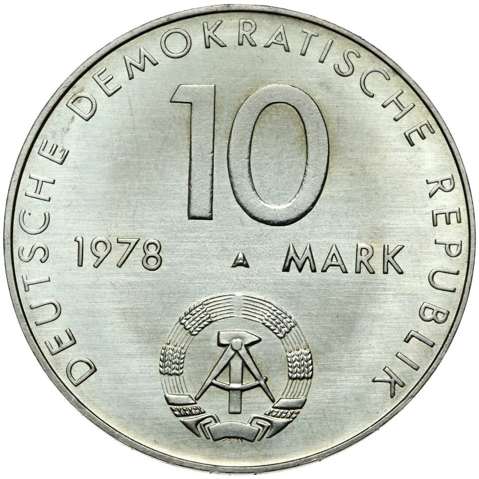 Commemorative coin East Germany GDR 10 Mark 1978 A - USSR-GDR Orbital ...