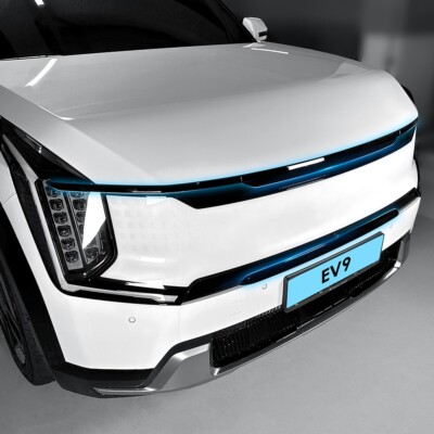 Gloss Black Front Bumper Center Grille Cover Trim Strips For Kia EV9 ...