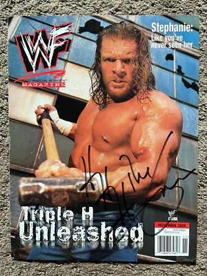 TRIPLE H SIGNED WWF MAGAZINE COVER AUTOGRAPH THE GAME WWE DX PAUL ...
