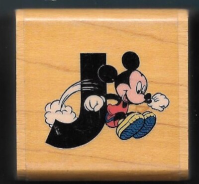 J MICKEY MOUSE JUMP ALPHABET LETTER DISNEY Character RUBBER STAMPEDE ...