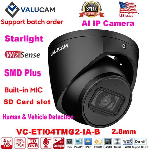 VALUCAM 4MP AI Wizsense VC-ETI04TMG2-IA-B SMD Plus IP Camera SD Card ...