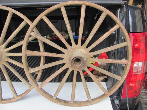 PRIMITIVE ANTIQUE WOODEN SPOKE BUGGY GOAT PONY WAGON WHEEL HORSE DRAWN ...