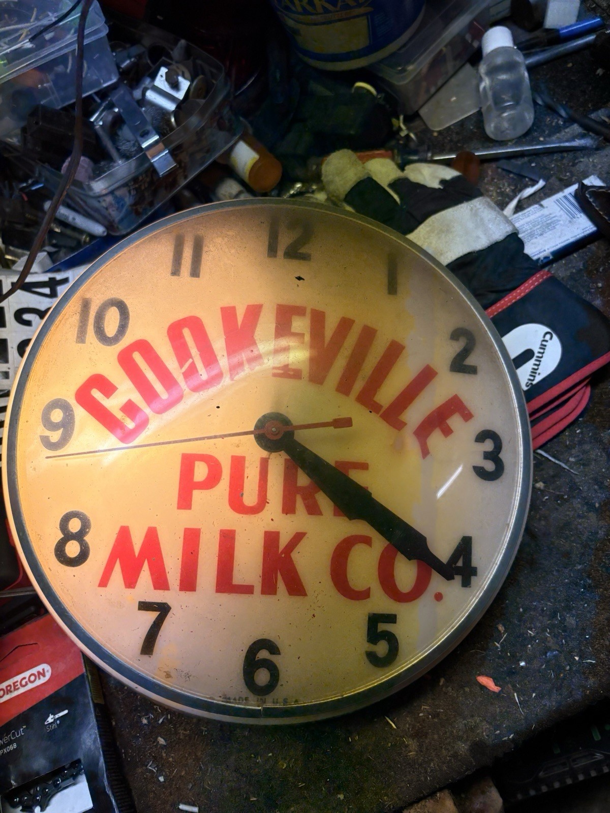 Cookeville Pure Milk Co. White Red Black Advertising Clock Sign | eBay
