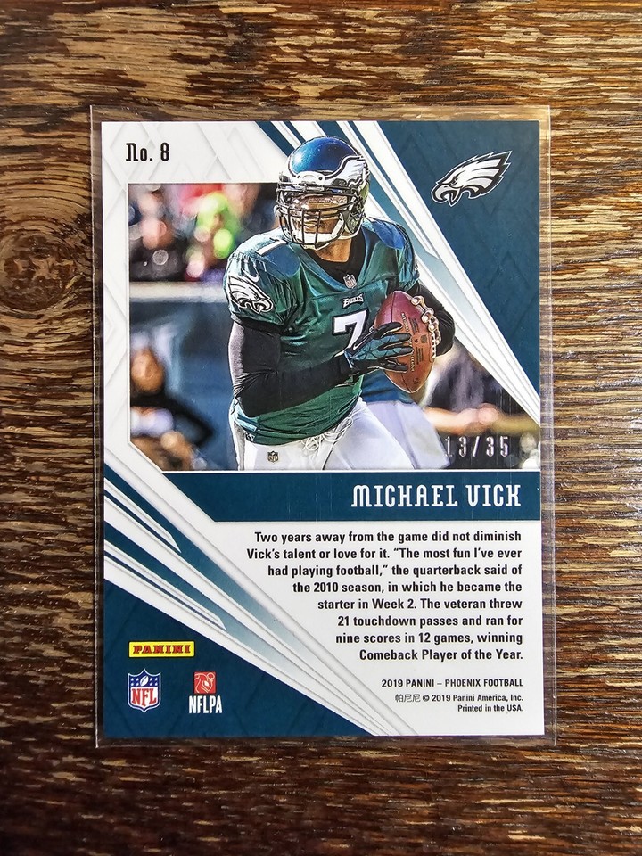 2019 Phoenix Michael Vick Comeback “Blue” /35 Card #8 Clean! | eBay