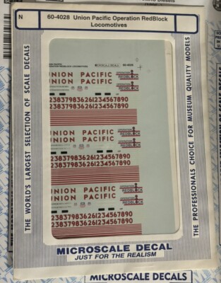 Microscale Decal N #60-4028 Union Pacific Diesel - Operation Red block ...