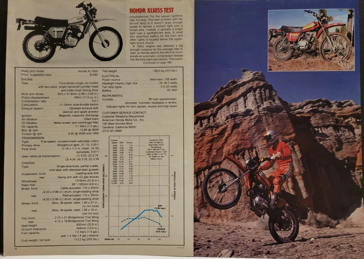 Honda Xl 185 Specs