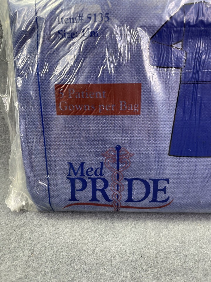 Medpride Latex Free Dark Blue Medical Patient Gowns 5 per order ...