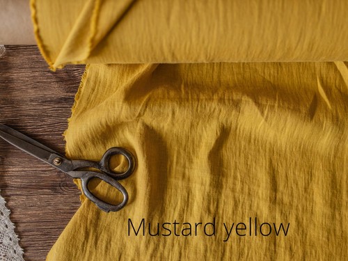 Mustard Yellow Cotton Fabric by the Yard, Textile for DIY Sewing ...