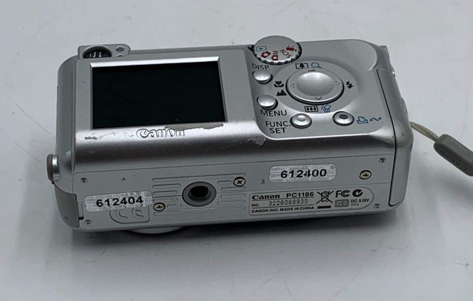 Canon PowerShot A430 PC1186 4mp 4x Zoom Silver/Blue Digital Camera C/NO ...