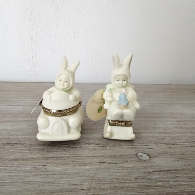 Vintage Dept 56 Snowbabies Snowbunnies Easter Go Bunny Go Rock a Bye ...