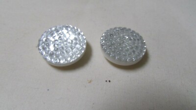 Vintage 2 White with Clear Round Buttons | eBay