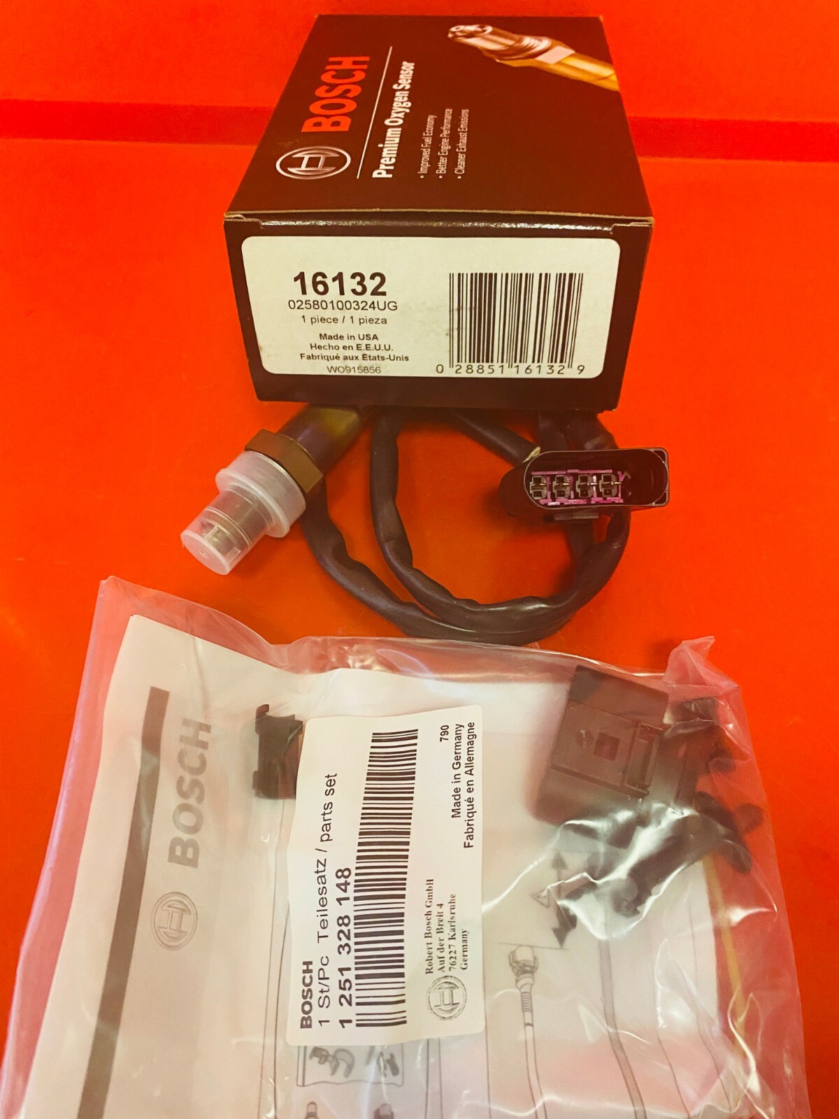 NEW GENUINE BOSCH 16132 OE STYLE Oxygen Sensor FOR Audi Volkswagen ...