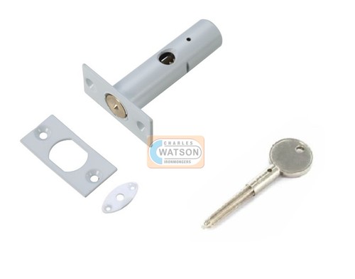 Security Door Rack Bolt White Mortice Star Key Lock 55mm with Screws ...