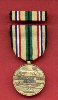 Desert Storm Shield Gulf War Service medal with ribbon bar in original ...