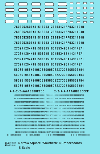 K4 S Scale Decals Narrow Square Style Diesel Number Boards Black On ...