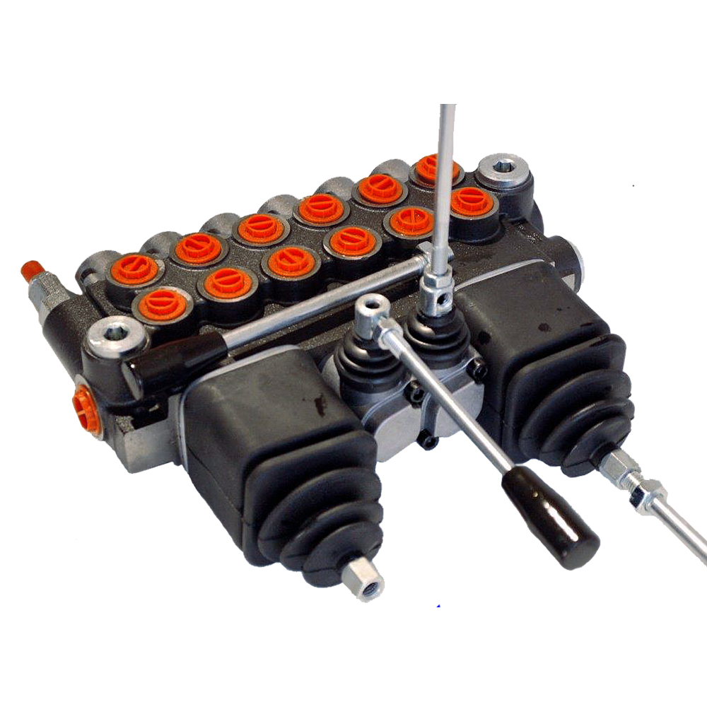 6 Bank Hydraulic Double Acting Lever Spool Valve, 1/2 / 3/4 BSP Ported ...