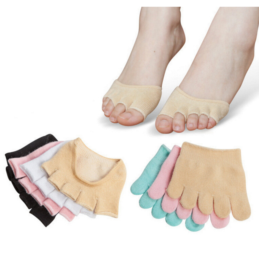Newly Design Invisible Non Slip Toe Socks Half Grip Heel Five Finger ...