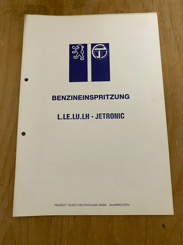 Werkstatthandbuch Peugeot - Benzineinspritzung L.LE.LU.LH - Jetronic II ...