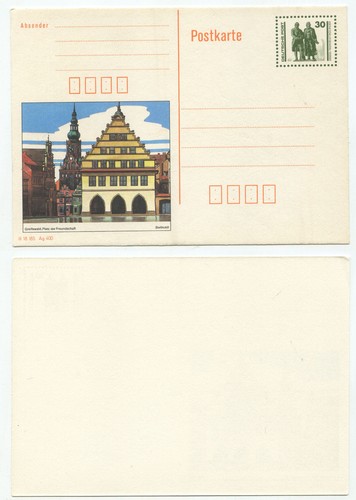 12702 - GDR - postal stationery - picture postcard - Greifswald: place ...