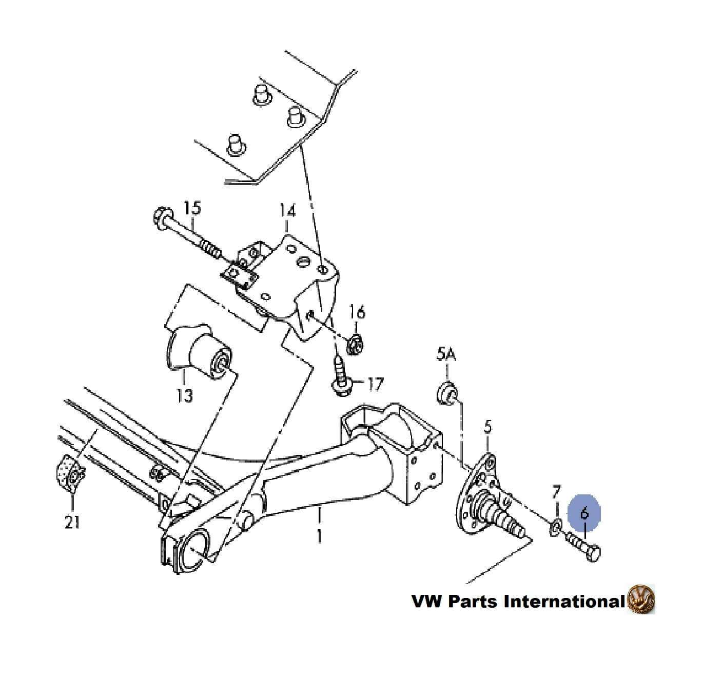 VW Golf MK2 MK3 GTI VR6 Corrado Rear Stub Axle Mounting Bolt 1x Genuine ...