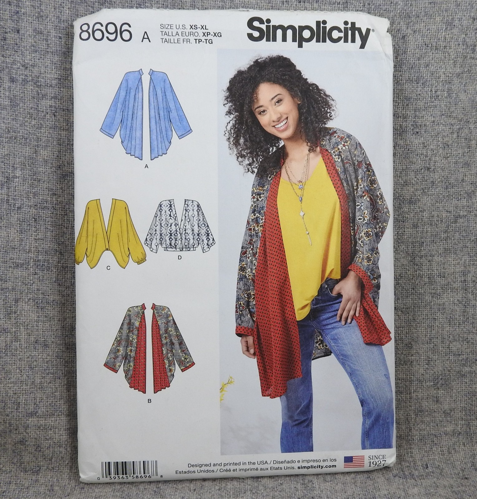 Simplicity 8696 Misses Kimonos long sleeves draped XS-XL size 6-24 ...