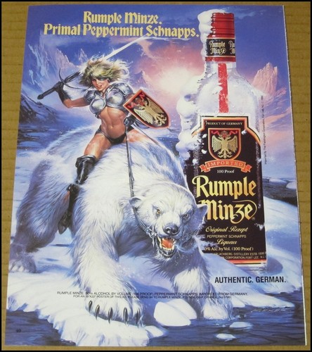 1993 Rumple Minze Peppermint Schnapps Print Ad Advertisement German ...