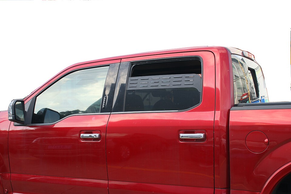 Black Rear Window Glass Louver Air Vent Panel Trim For Ford F150 2015 ...