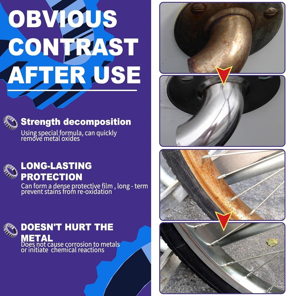 200ml Powerful Metal Rust Remover, WX101B Rust Remover for Car Steel ...