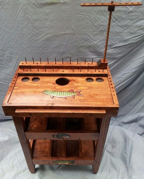 PORTABLE FLY TYING TABLE benches desks TROUT bass Fly Fishing flies ...